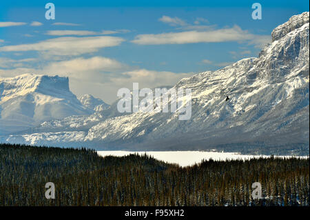 The snow-capped rocky mountains at Brule Alberta Stock Photo - Alamy