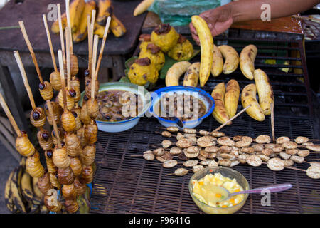 Grubs for sale in market, Iquitos, the largest city in the Peruvian ...