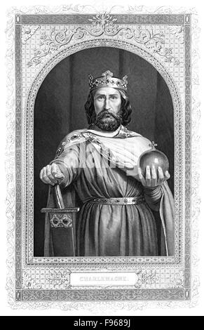 Charlemagne, with the Imperial Regalia, Charles the Great or Carolus ...