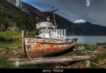 British Columbia, Canada, Tallheo Cannery, North Bentinck Arm, central ...