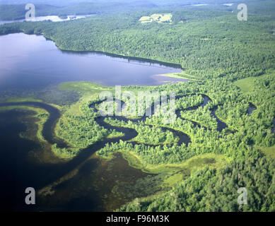 Aerial view of Mattawa Ontario Canada, approx 1920-1940s postcard ...