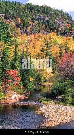 Onaping River in autumn, City of Greater Sudbury, Ontario, Canada Stock ...