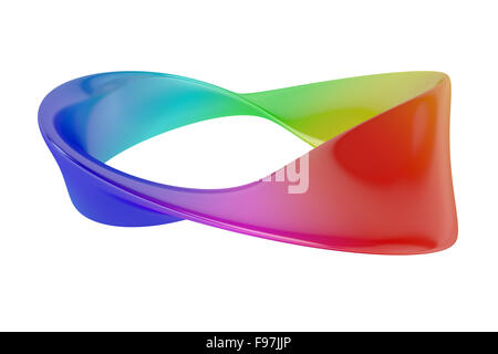 colorful mobius strip isolated on white background Stock Photo - Alamy