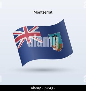 Montserrat, official national waving flag, British Overseas Territory ...