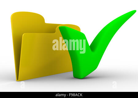 Yellow computer folder on white background. Isolated 3d image Stock ...