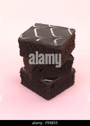 Chocolate Mud Cake Slices Stock Photo - Alamy