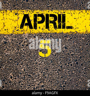 April 5th, Fifth of April, Day 5 of month April - rustic wooden white ...