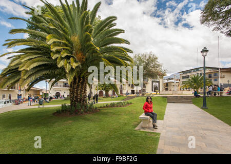 Main square of town of Cajabamba in Cajamarca region of Peru Stock ...