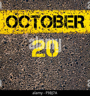 October 20 calendar date text on wooden blocks with copy space for ...