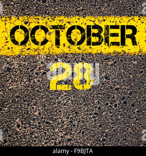 October 28 calendar date text on wooden blocks with copy space for ...