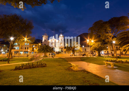 Main square of town of Cajabamba in Cajamarca region of Peru Stock ...