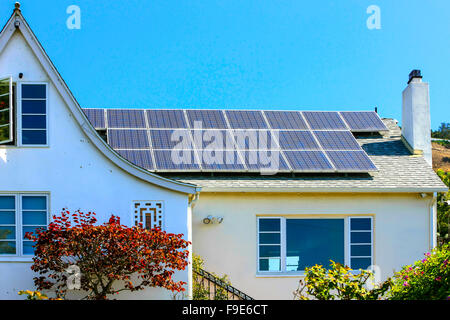 Sloar cells on the roof of a house in Santa Barbara California Stock ...