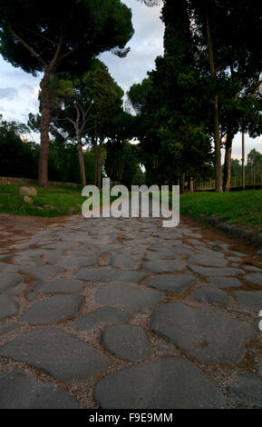 Rome, Italy, Appian Way (Appia Antica) pyramid shaped tomb ruins as seen from street Stock Photo ...