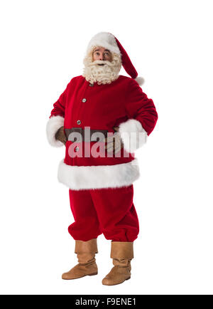 Authentic Santa Claus standing on white background Stock Photo - Alamy