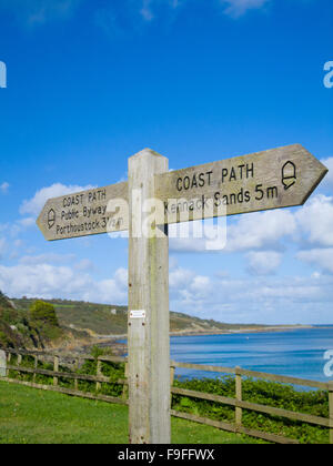 Fingerpost Sign for the South West Coast Path Long Distance Footpath at ...