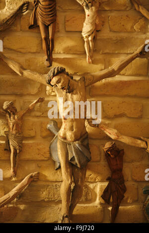 A statue of Jesus on the cross hanging from the ceiling of St. Mary's ...