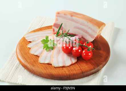 Slab of pork belly with rind Stock Photo - Alamy