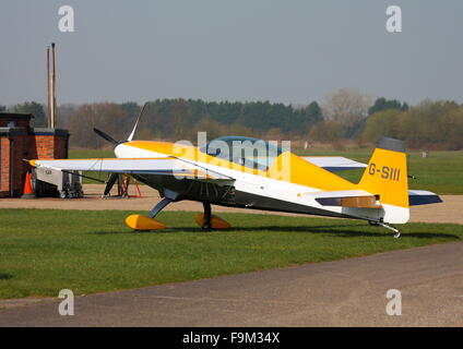 Cockpit of an aerobatic Extra 300 plane with display sequence notes ...