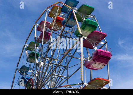A colourful ferris wheel. Front view. bottom view of the high Ferris ...