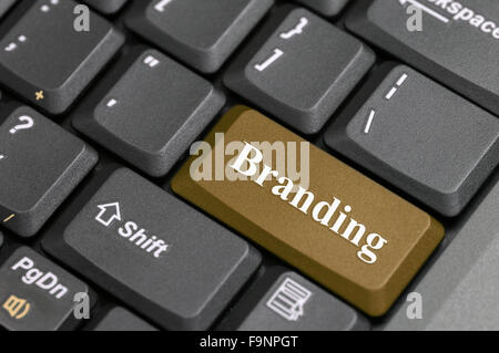 Keyboard with key for branding Stock Photo - Alamy
