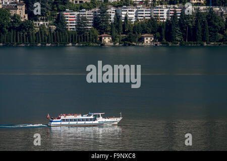 Ferry on Lake Lugano Stock Photo - Alamy