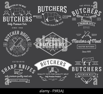 Butcher Meat cuts set. Butcher's posters design. Beef, Mutton, Lamb ...