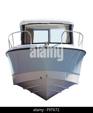 Front view of motor boat. Isolated over white background Stock Photo ...