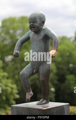 Angry Boy sculpture Vigeland Sculpture Park in Oslo, Norway Stock Photo ...