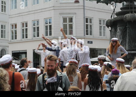 Danish high school students celebrating graduation - getting on board ...
