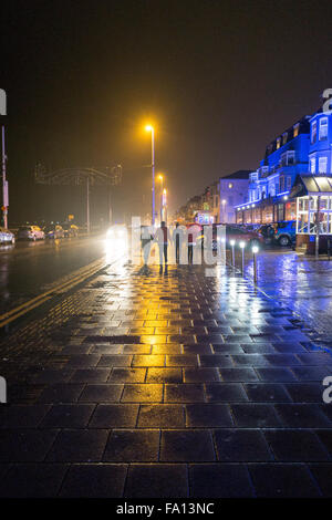 Blackpool, UK. 19th December 2015. Weather news. Heavy rain causing ...