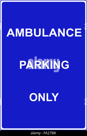 Ambulance parking only traffic sign Stock Photo - Alamy