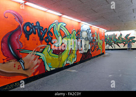 Mozart graffiti in Salzburg Stock Photo - Alamy