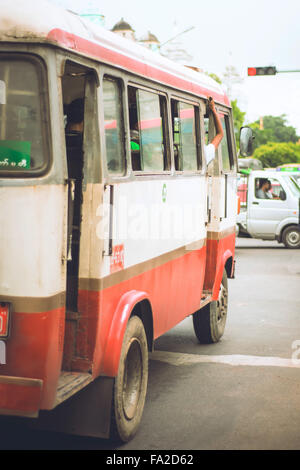 Vintage Buses of Yangon, Myanmar, Burma Stock Photo - Alamy