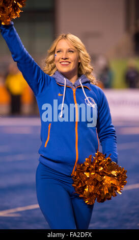 Boise State Broncos cheerleaders during the 2022 Frisco Bowl college ...