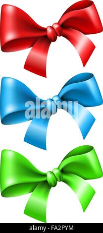 Satin Ribbon Bow in different colors isolated on a transparent ...