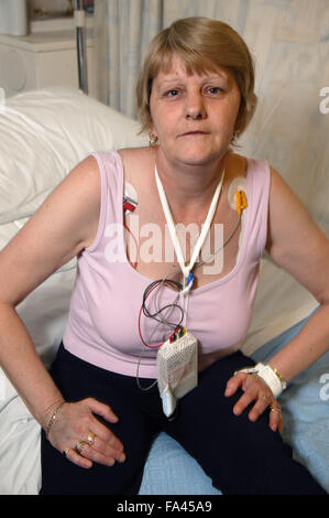 Cardiology patient undergoing heart monitoring procedure Stock Photo ...