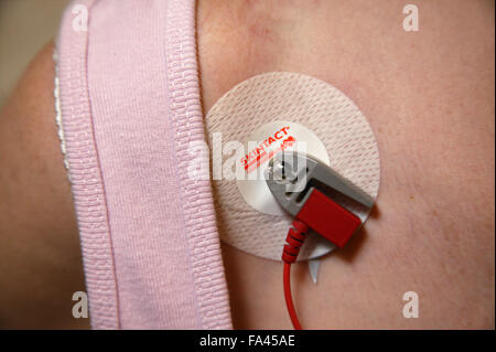 Cardiology patient undergoing heart monitoring procedure Stock Photo ...