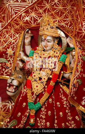 Statues of Hindu gods in a Durga puja pandal, Kolkata, West Bengal ...