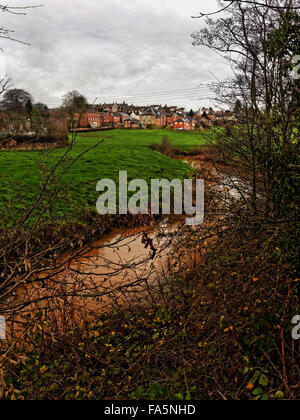 The River Frome, beside Bromyard, a town in Herefordshire, England ...