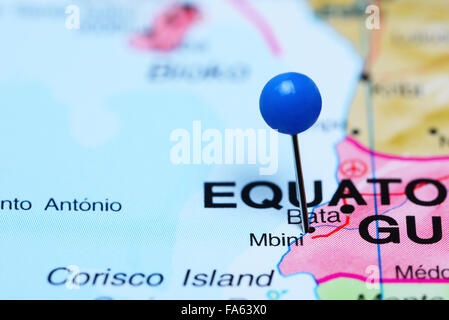 Mbini pinned on a map of Africa Stock Photo - Alamy