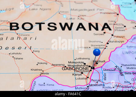 Gaborone, Botswana. Political map. City visualization illustrative ...