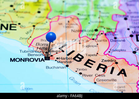 Monrovia, Liberia. Political map. City visualization illustrative ...