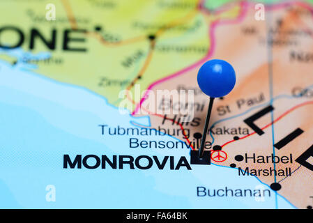 Monrovia, Liberia. Political map. City visualization illustrative ...