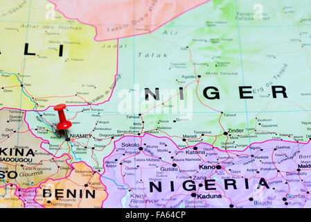 Niamey, Niger. Political map. City visualization illustrative concept ...