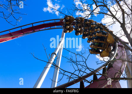 Rollercaster in amusement park of Tivoli, Copenhagen, Denmark Stock ...