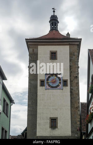 Old Clock Tower in Rothenburg Stock Photo - Alamy