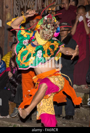Dancer in Jambay Lhakhang Drup festival Bumthang Central Bhutan Stock ...