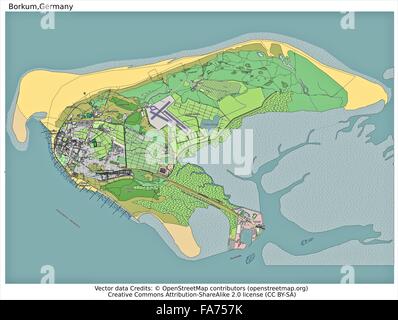Map of Borkum Stock Photo - Alamy