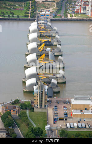 The Thames Barrier flood control structure on the River Thames ...