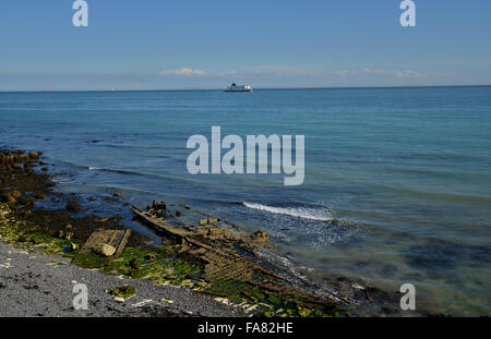 The wreck of HMS Falcon in Langdon Bay, at the foot of The White Cliffs ...